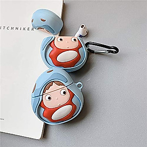 Ultra Thick Soft Silicone Goldfish Case with Bag Hook Clip for Apple Airpods 1 2 1st 2nd Generation Wireless Earbuds 3D Cartoon Anime Character Kawaii Fun Cool Lovely Women Girls Daughter