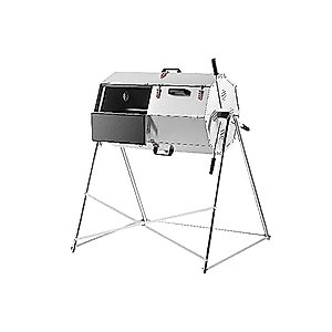 Compost Bin Stainless Steel Dual-Chamber Garden Composter 33/71/106 Gallons Capacity Composting Trash Can for Kitchen Yard (Color : 125L, Size : 1)