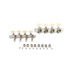 Metallor Guitar Machine Heads Tuning Pegs Tuning Keys for Mandolin Banjo and 8 String Guitars Instruments Double Hole Chrome Plating 4L 4R.