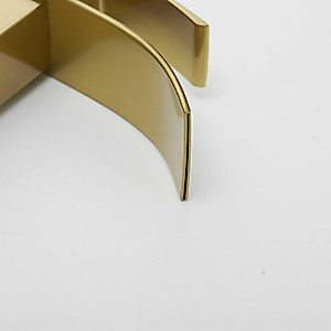 BWE Vessel Sink Faucet Modern Waterfall Brushed Gold Single Hole Bathroom Faucet Single Handle with Pop up Drain without Overflow Assembly Vanity Basin Bath Sink Faucets Mixer Tap Lead-Free