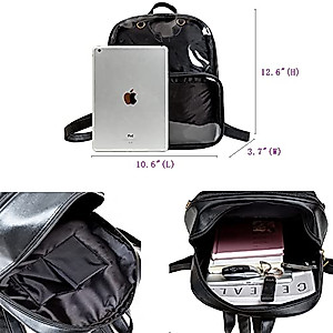 Ita Backpack Purse, Cute Clear Shoulder Bag Transparent Kawaii Daypack Travel Bag for Pins Display, Black
