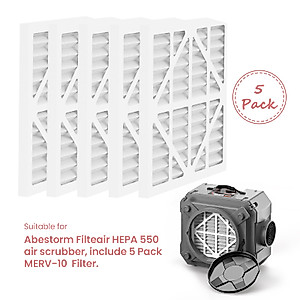 Abestorm MERV-10 Filter Replacement Set Replacement Filters for Filterair HEPA 550 Air Scrubber (5Pack)