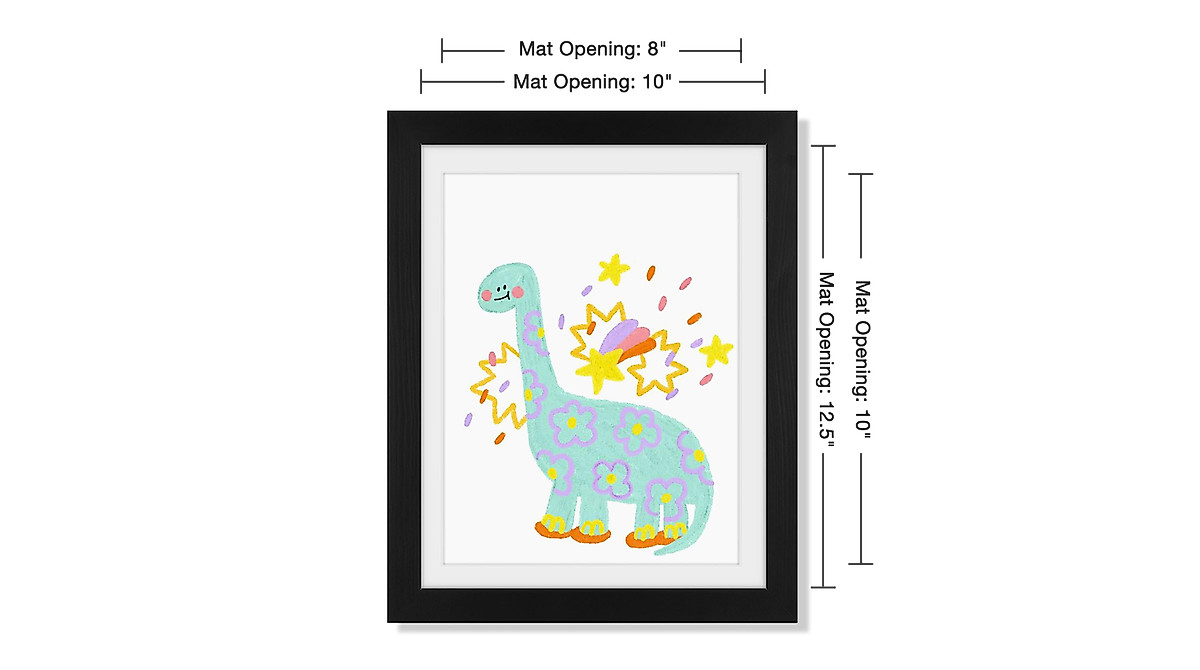 Kids Art Frame 2-Pack - Easy Change, Large Storage, Black Wood