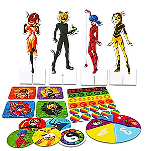 Zagtoon Miraculous Ladybug Spots On Game for Kids - Miraculous Ladybug Bundle with Spots On Floor Game Plus Miraculous Ladybug Stickers (Miraculous Ladybug Gifts)