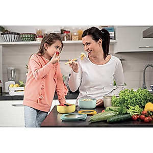 Guzzini Store & More Kitchen Active Design Low Airtight Containers for Fridge/Freezer/Microwaves (M), 19.5 x 19.5 x 9.3 cm, Blue (Matt Mid Blue)