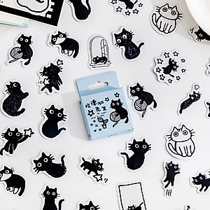 Obujopal Small Cute Cat Stickers for Scrapbooking Bullet Journal DIY Decoration Journaling Planners Suitcase Diary Notebooks, Album Laptop Phone Case Art Craft, 45 Designs…