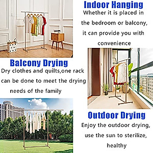 XiTuanYuan Clothes Drying Racks Stainless Steel Retractable Racks Clothes Rack for Indoor Outdoor with Windbreak Hook