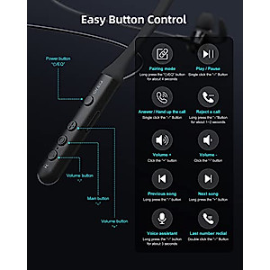 iFory Bluetooth Neckband Headphones, Wireless Bluetooth 5.3 Magnetic Earphones with HiFi Headsets, Sports Waterproof Earphones with Durability, Noise Cancelling with Mic for Gym Workout 18h Playtime