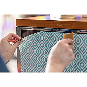 Duck Brand 284137 Deco Adhesive Laminate, 20-Inch x 12-Feet, Sea Foam Ikat