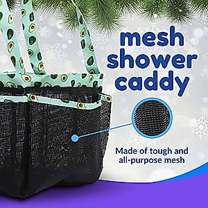 Mesh Shower Caddy, High Capacity Nylon Beach Bag, Sustainable and Quick-Dry Toiletry Bag, Portable and Light Quick Dry Bath Organizer Dorm Essential (Avocado) - Parrishoot