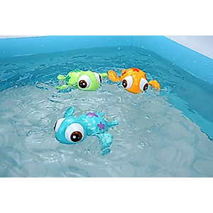 DUCKBOXX XX Bath Toys Wind up Swimming Sea Turtles for Kids 18M+ (Blue)
