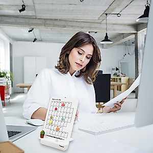 Yuseful Acrylic Desk Calendar - Perpetual Calendar with DIY Planner Magnets - Unique Gifts for Women, Desk Decorations for Women Office, Desk Accessories Aesthetic, Cute Desk Decor(White)