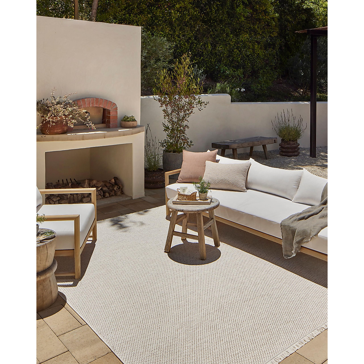 Loloi Amber Lewis x Loloi Malibu Collection MAB-05 Tan / Dove, 8'-10" x 12'-2", Indoor/Outdoor, Area Rug