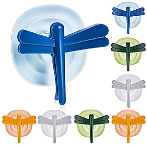 8 Pieces Wall Hook Multifunction Dragonfly Shape Reusable Seamless Hooks, Reusable Waterproof Oilproof Adhesive Decorative Hooks for Coat Towel Door Bathroom Kitchen Dorm Heavy Duty Kids, 4 Colors