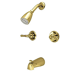 Kingston Brass KB242 Magellan Tub and Shower Faucet 2-Magellan Handle, Polished Brass