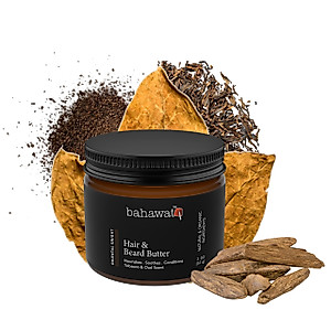 BAHAWAT Hair & Beard Butter for Men Leave-in Conditioner - Tobacco & Oud - Strengthen & Soften While Relieving Itch – Made in USA -Organic Natural Ingredients | The Best Beard Butter - 2 oz.