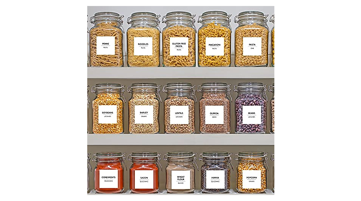 144 Waterproof Pantry Labels for an Organized Kitchen