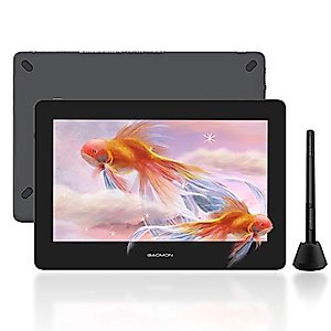 GAOMON PD1220 11.6’’ Pen Display (Charcoal Grey) 86% NTSC Full Laminated Graphics Drawing Tablet with Tilt Support 8192 Levels Passive Stylus, Compatible with Windows & Mac &Android