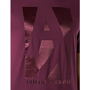 A|X ARMANI EXCHANGE Men's Silky Large Logo T-Shirt, Grape Wine, S
