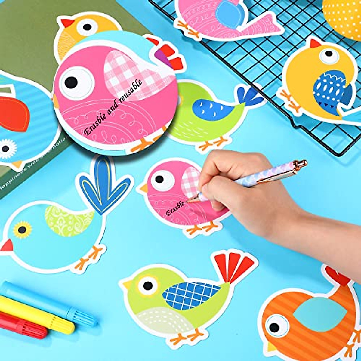 Colorful 45-Piece Boho Birds Cutouts for Decor