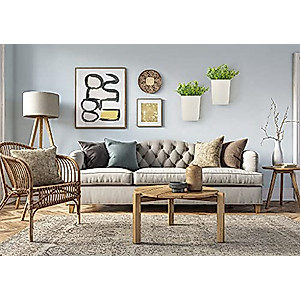 Dahey 2 Packs Metal Wall Planter with Artificial Plants, Farmhouse Wall Decor Hanging Wall Vase Boxs Galvanized Flowers Holder for Country Rustic Home Wall Decor, White