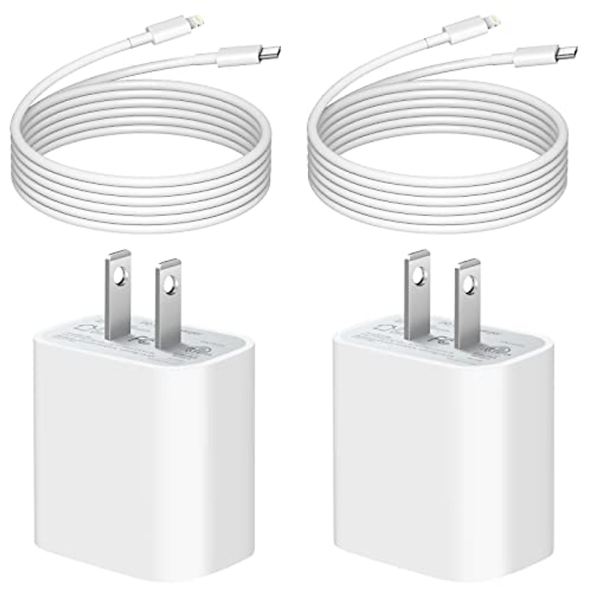 10FT iPhone 14 Fast Charger[Apple MFi Certified] 20W PD USB C Wall Charger 2-Pack Fasting Charging Adapter Compatible with iPhone 14/14 Pro Max/13 Pro/13/12 Mini/12 Pro Max/11 Pro Max/XS Max/XS