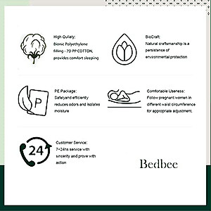 Bedbee Pregnancy Pillow for Sleeping, U Shaped Maternity Pillow with Microfiber Removable Cover, Support Back, Hips, Legs, Belly for Pregnant Women Sleeping
