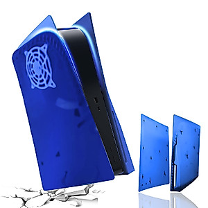 Frusde PS5 Plates, Hard Shockproof PS5 Faceplates Compatible with PS5 Console, ABS Anti-Scratch Dustproof Cover Replacement Shell Plates Compatible with PS5 Console Disc Edition - Translucent Blue