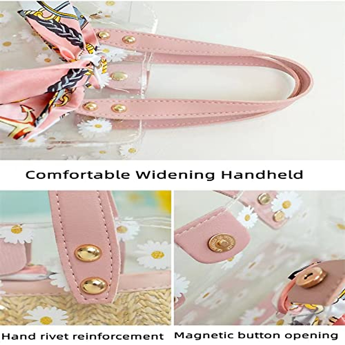 ZMNSZBD TPU women's transparent wallet, cute portable cross body clear wallet Stadium approved