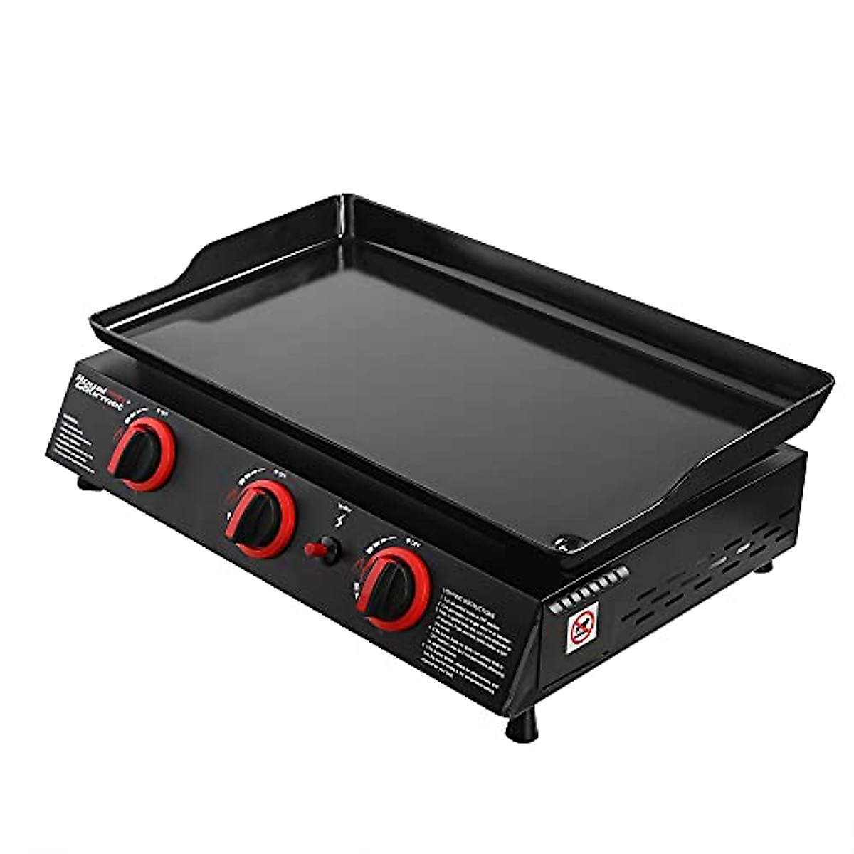 Royal Gourmet PD1303A 24-Inch 3-Burner Portable Tabletop Griddle, 24,000 BTU Propane Gas Grill Tabletop Usa for Patio, Deck, Backyard, Tailgating, Camping and Picnic, Black