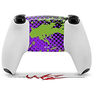 WraptorSkinz Skin Wrap compatible with Sony PS5 DualSense Controller Halftone Splatter Green Purple (CONTROLLER NOT INCLUDED)