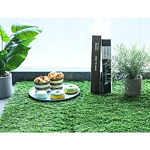 GRASSCLUB Grass Squares 8 Pack 12'' x 12'' Fake Grass Turf Patch for Placemets Centerpieces Table Runner Chicken Nesting Pads DIY Decor