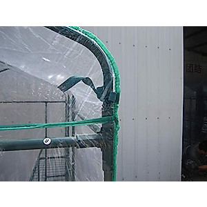 MTB Outdoor Portable Walk-in Garden Greenhouse Replacement PVC Cover for Greenhouse with 2 Tiers 12 Shelves for Frame Size 84x56x77inch