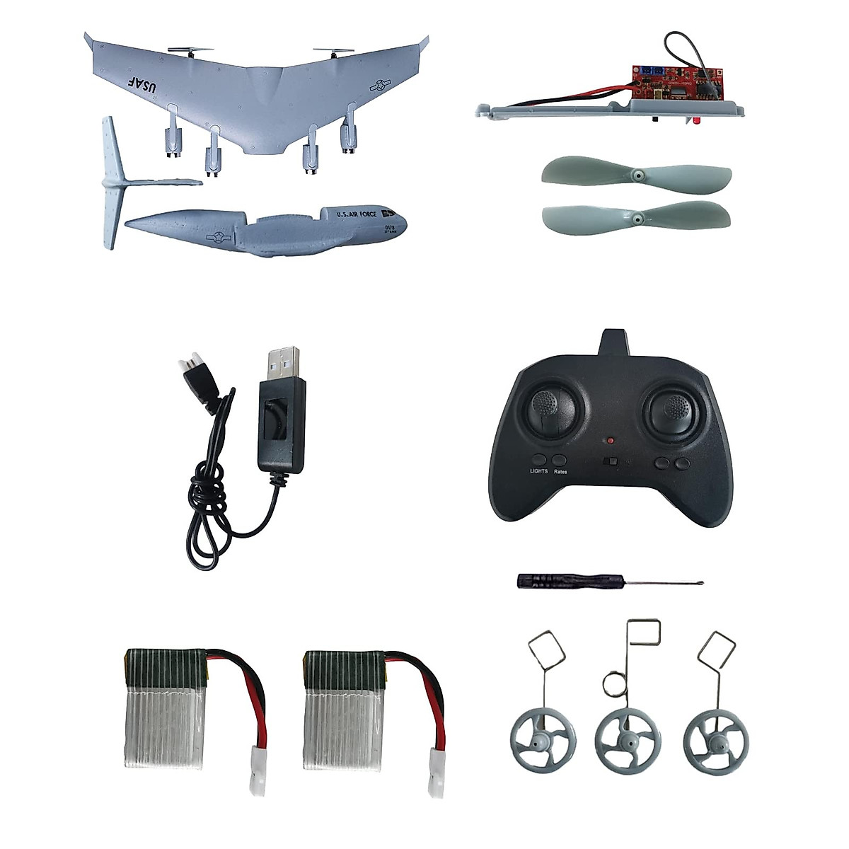 Eayaele RC Plane C-17 Remote Control Airplane Transport Ready to Fly 2 CH Toy for Kids Boys (Grey)