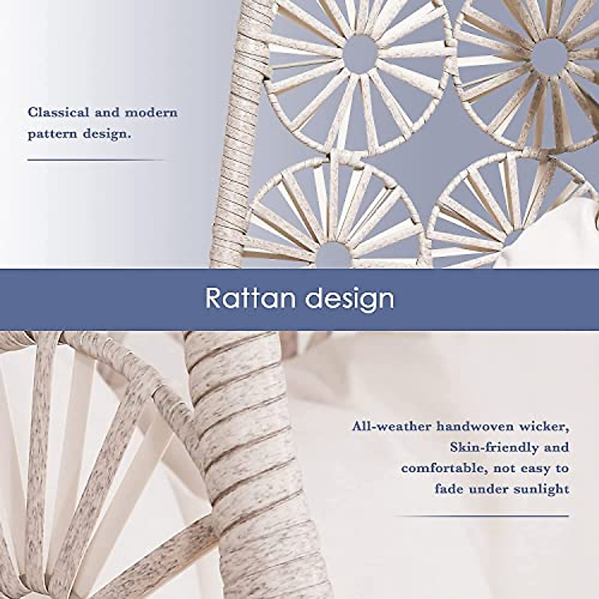 Egg Chair Outdoor Patio Furniture Wicker Swivel Nest Chair for Indoor with Cushion and Pillow