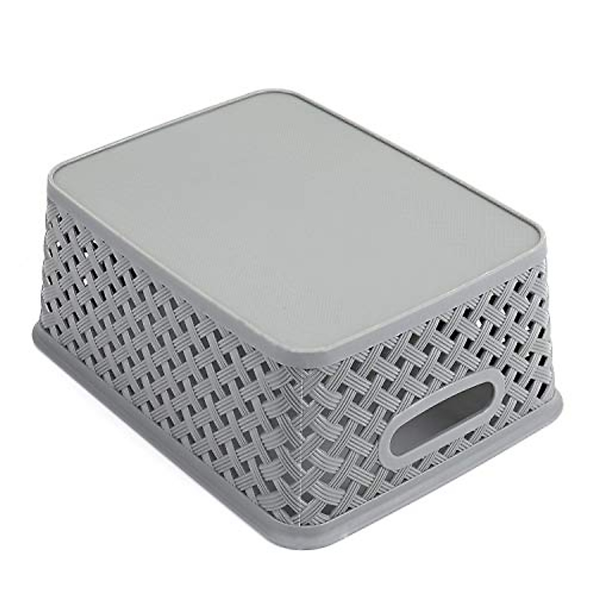 Bekith 9 Pack Plastic Storage Basket, Organizer Tote Bin for Closet Organization, De-Clutter, Accessories, Toys, Cleaning Products and More