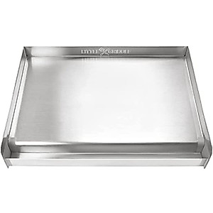 LITTLE GRIDDLE Sizzle-Q SQ180 100% Stainless Steel Universal Griddle with Even Heating Cross Bracing for Charcoal/Gas Grills, Camping, Tailgating, and Parties (18"x13"x3")