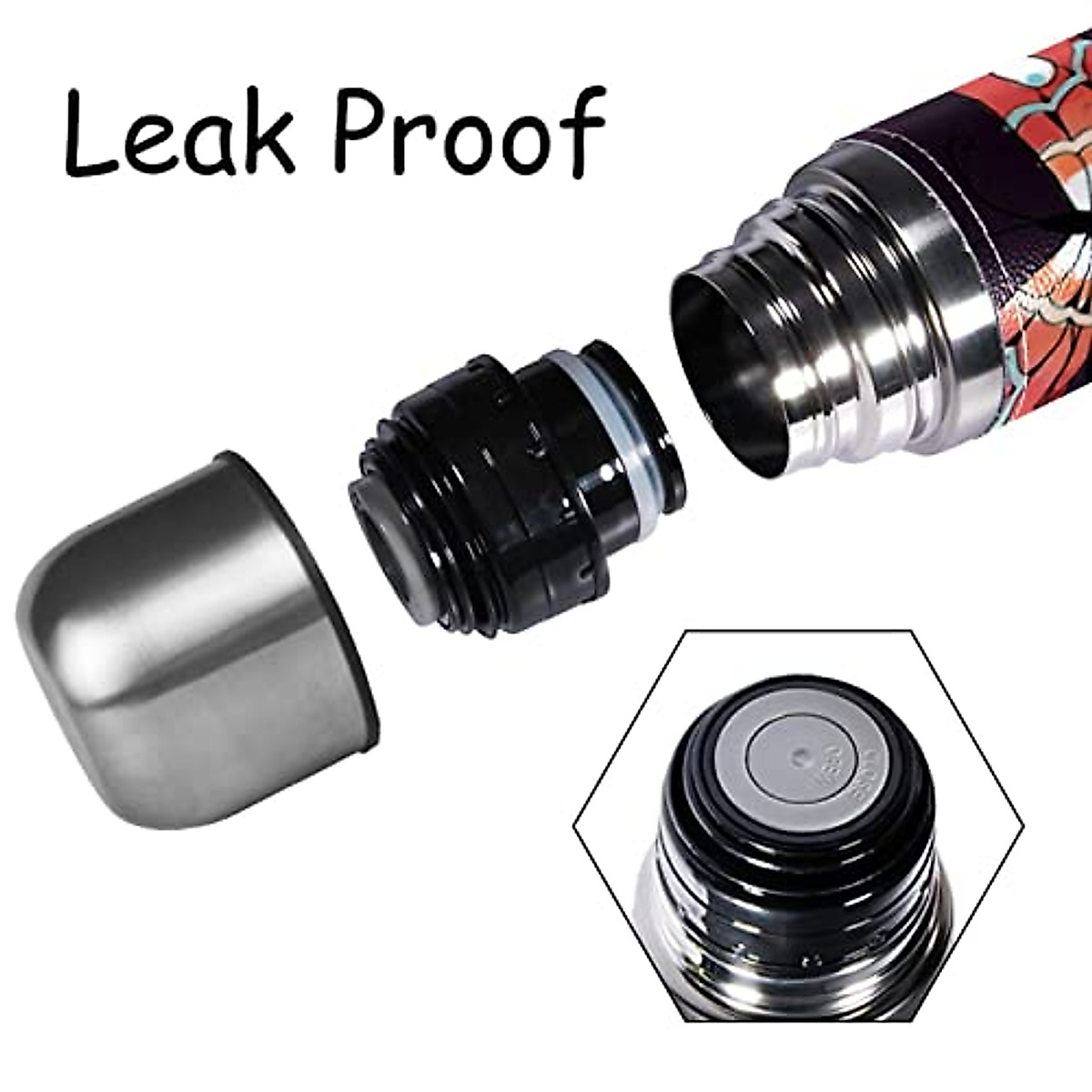 Stainless Steel Leather Vacuum Insulated Mug Butterfly Thermos Water Bottle for Hot and Cold Drinks Kids Adults 16 Oz