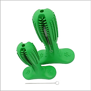 Dog Toothbrush Chew Toy (Patented) for Aggressive Chewers (for Medium and Large Sized Dogs), Dog Teeth Stick, Dog Teeth Cleaning Toy, Toys for Dogs, Green