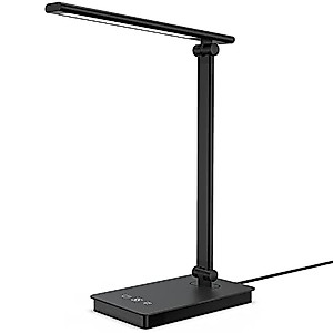 BEYONDOP LED Desk Lamp for Home Office, Desk light Dimmable Eye-caring Reading with 5 Lighting & 5 Brightness Level, Table Light Touch Control Foldable Table Lamp for Bedside Office Study Reading Work