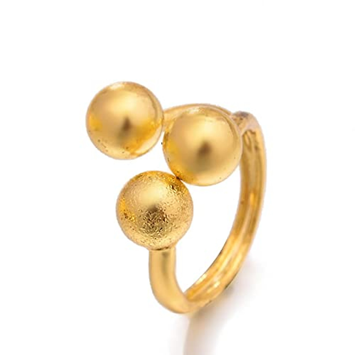 Dubai France 24K Bead Round Gold Color Rings Dubai Rings for Women Twist African Round Party Wedding Gifts Rings Gift