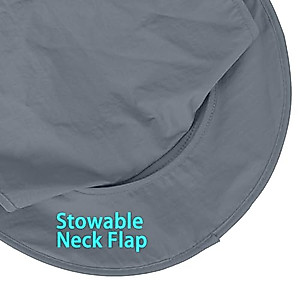 Sun Hats for Men Women Fishing Hat UPF 50+ Breathable Wide Brim Bucket Hats Summer UV Protection Safari Hat with Neck Flap Dark Grey