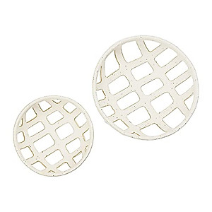 Creative Co-Op S/2 Stoneware Fruit w Reactive Glaze Basket, White, 2