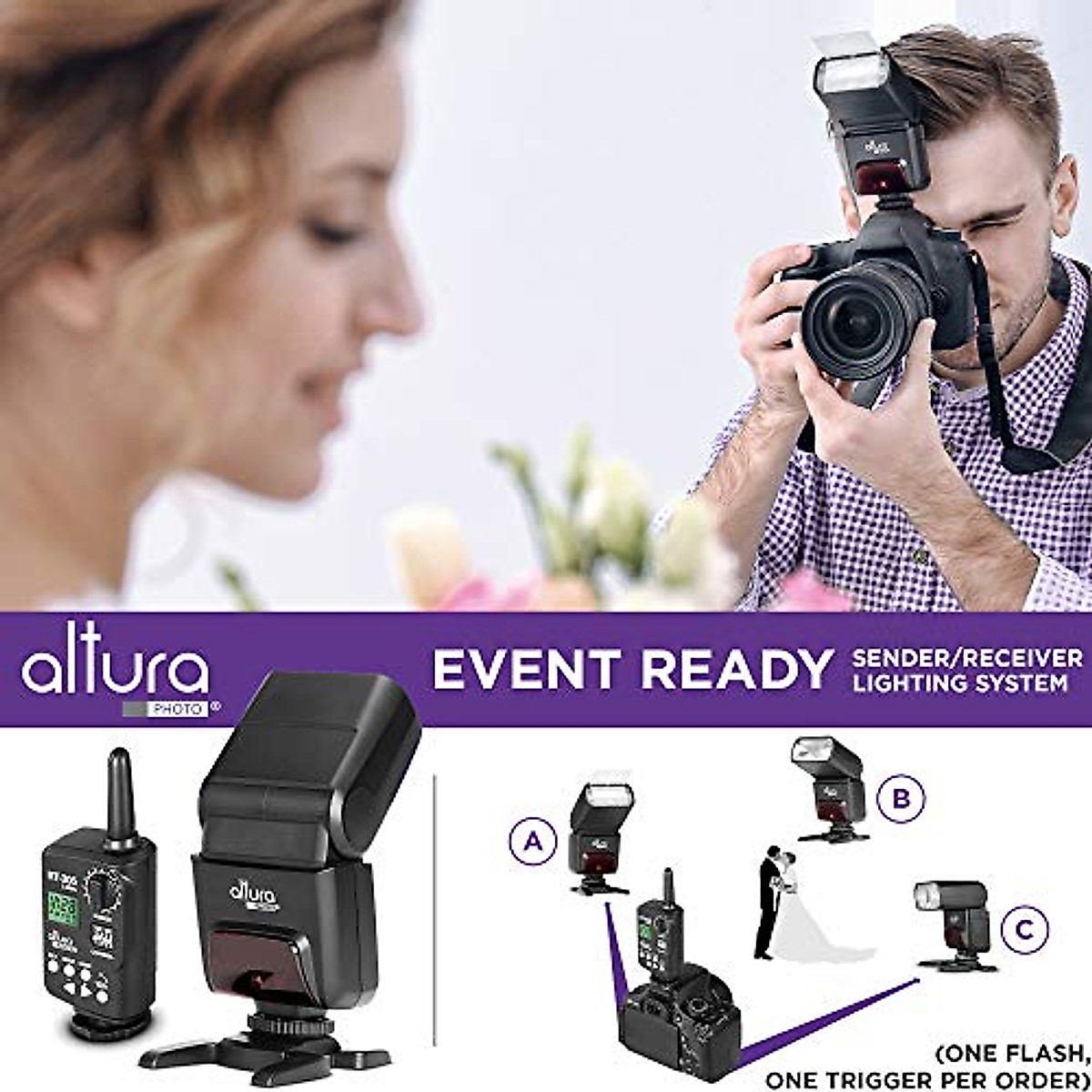 Altura Photo AP-305C Canon Flash Light with Manual Trigger - Camera Flash for Canon R, RP, 90D, 80D, 70D, SL2, T7I, T6, T6I, 5D, 6D, 7D, M6, M50, 2.4GHz TTL Speedlite for DSLR and Mirrorless Cameras
