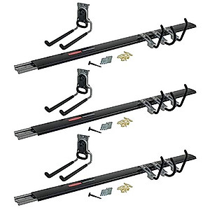 Rubbermaid Fasttrack Garage Organization 5 Piece All in One Rail and Hook Kit Storage System (3 Pack)