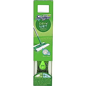 Swiffer Sweeper Dry + Wet Multi Sweeping Kit (1 Sweeper, 7 Dry Cloths, 3 Wet Cloths)