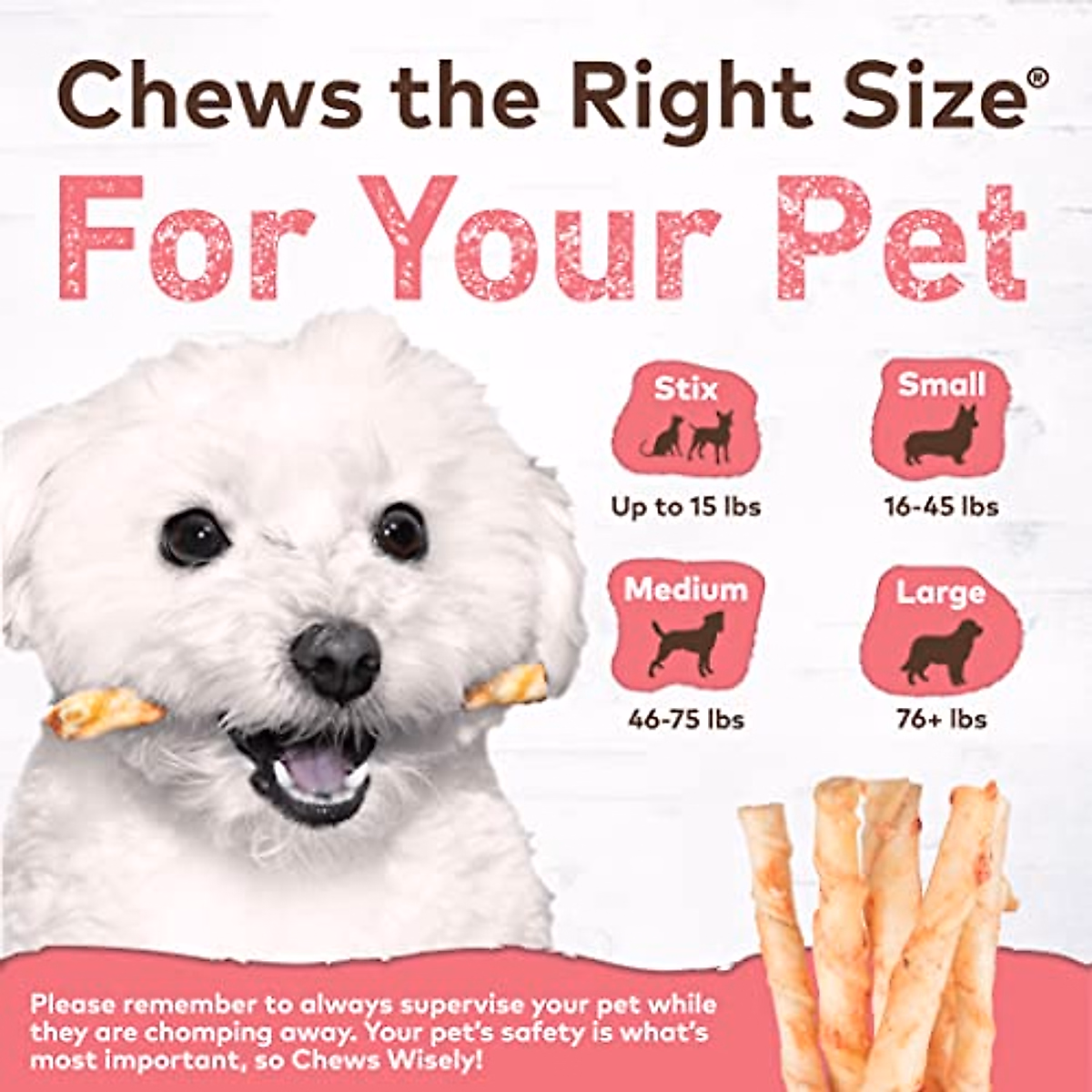 EARTH ANIMAL No Hide Stix Salmon Flavored Natural Rawhide Free Dog Chews Long Lasting Dog Chew Sticks | Dog Treats for Small Dogs and Cats | Great Dog Chews for Aggressive Chewers (3 Pack)