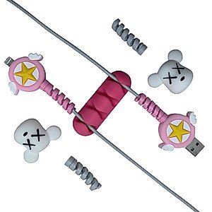 Cute Cable Protector, 8 Pack USB Charger Protector for iPhone iPad Cable, Animal Bite Charging Protector and Cord Holder, Charger Cable Saver Phone Accessory Cable Buddies (8Pack)