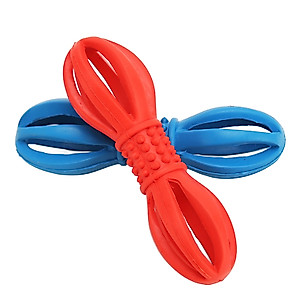 2Pcs Rubber Dog Chew Toy, 1.2x4.7in Interactive Fetch Dog Toy Hollow Dumbbell Toy Tough Puppy Teething Toys for Small Medium Large Dogs