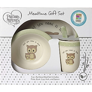 Precious Moments 5 Owl Gift Mealtime Feeding Set, One Size